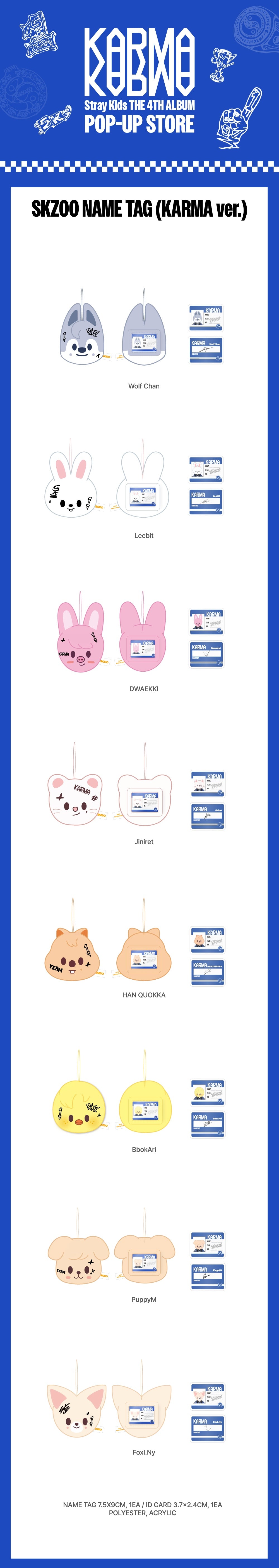 [ROUND 1] STRAY KIDS - KARMA SKZOO NAME TAG (KARMA VER.) – Kpop Nara